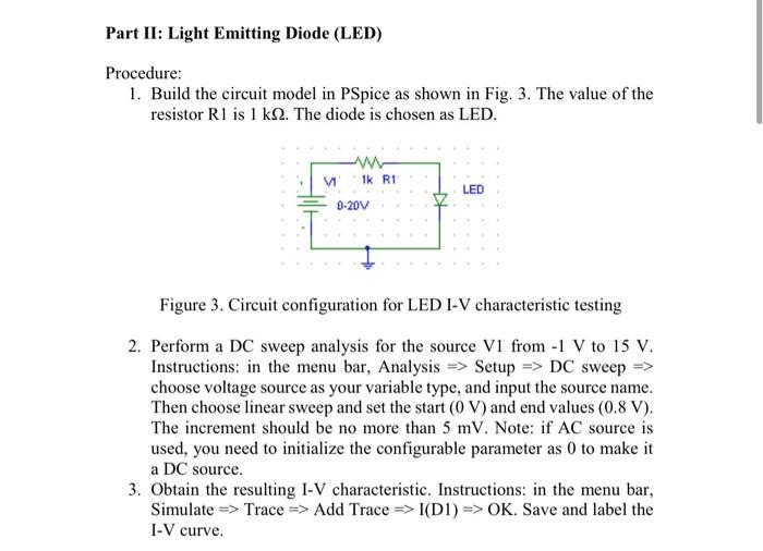 Solved Part II: Light Emitting Diode (LED) Procedure: 1. | Chegg.com
