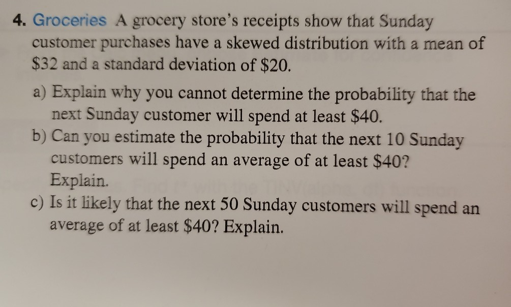Solved 4 Groceries A Grocery Store s Receipts Show That Chegg solved-4-groceries-a-grocery-store-s-receipts-show-that-chegg