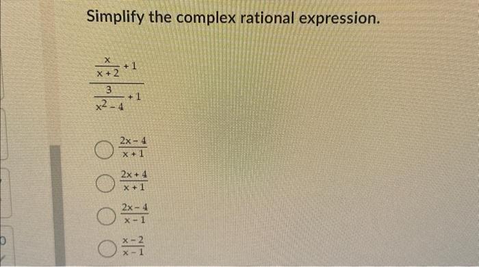 Solved Simplify the complex rational expression. | Chegg.com