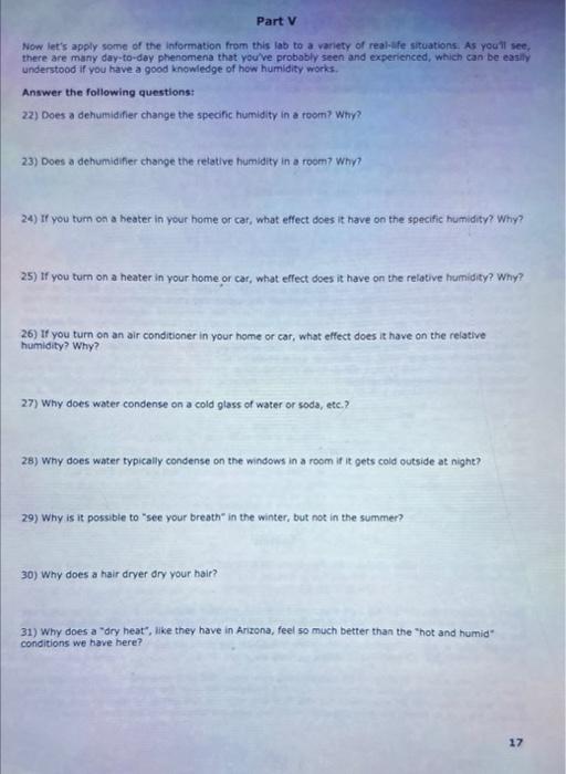 Solved Part V Now let's apply some of the information from | Chegg.com