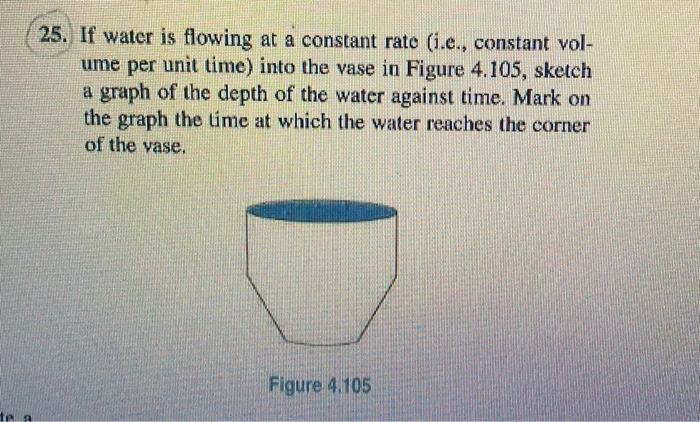 Solved 25. If water is flowing at a constant rate (i.e., | Chegg.com
