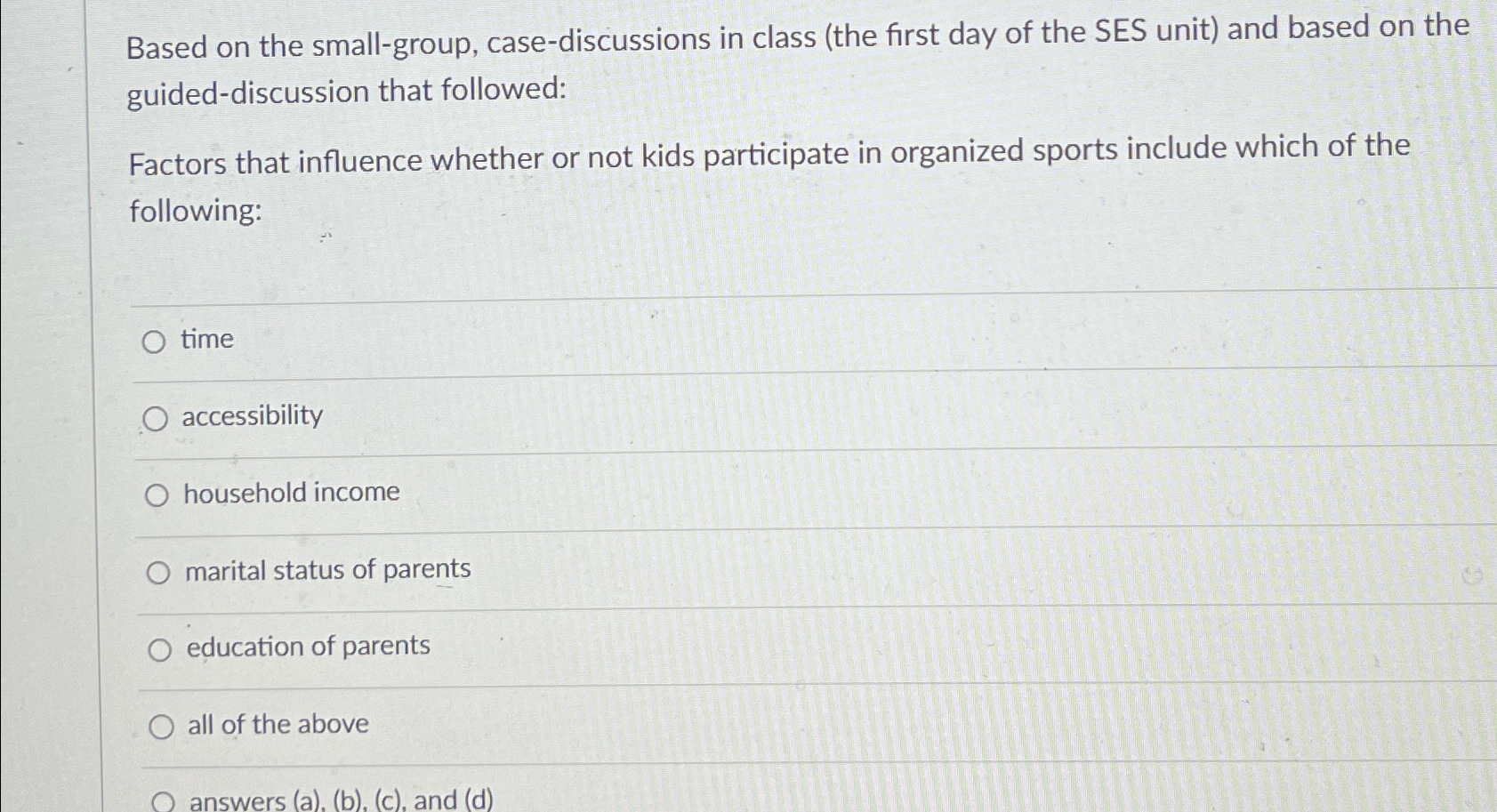 Solved Based on the small-group, case-discussions in class | Chegg.com