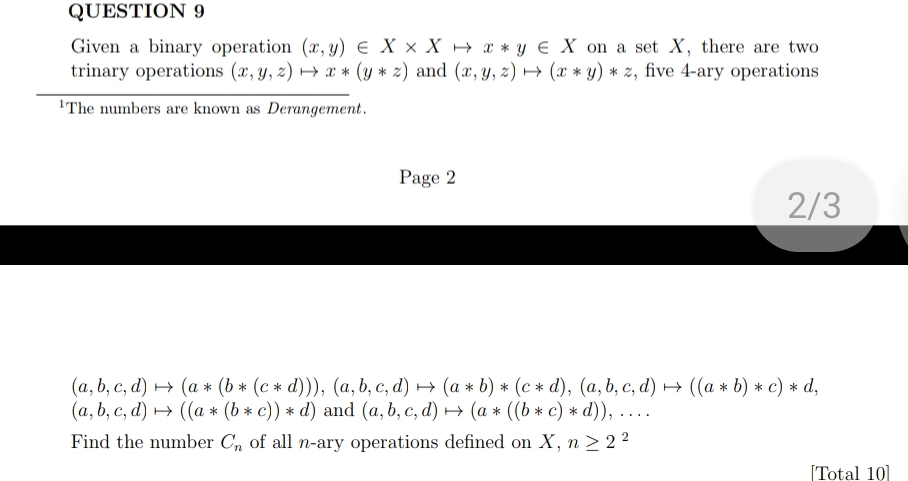 Solved QUESTION 9Given a binary operation | Chegg.com
