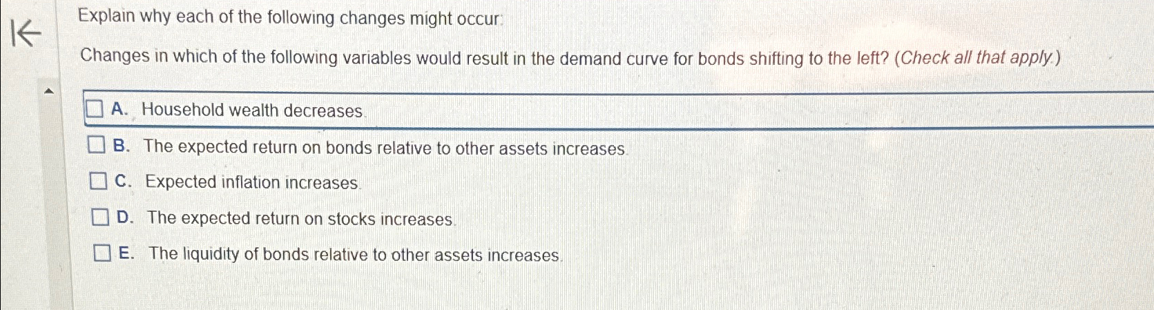 Solved Explain why each of the following changes might | Chegg.com