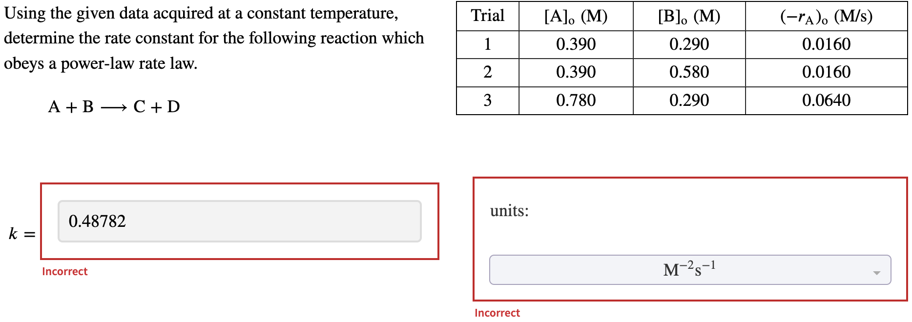 Solved Using the given data acquired at a constant | Chegg.com