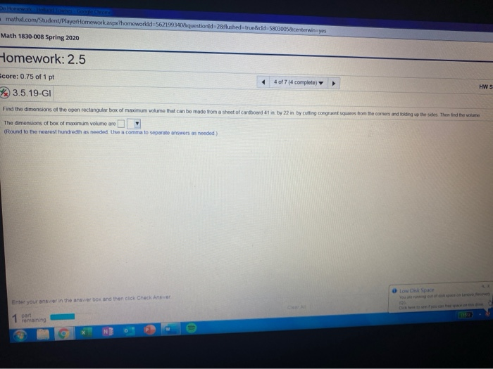 Solved mathud.comStudent/Playerhomeworkaspx homeworld | Chegg.com
