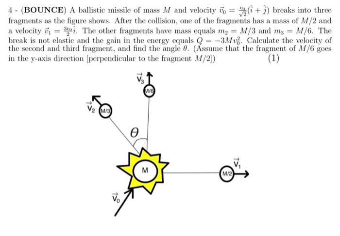 Solved 4 - (BOUNCE) A ballistic missile of mass M and | Chegg.com