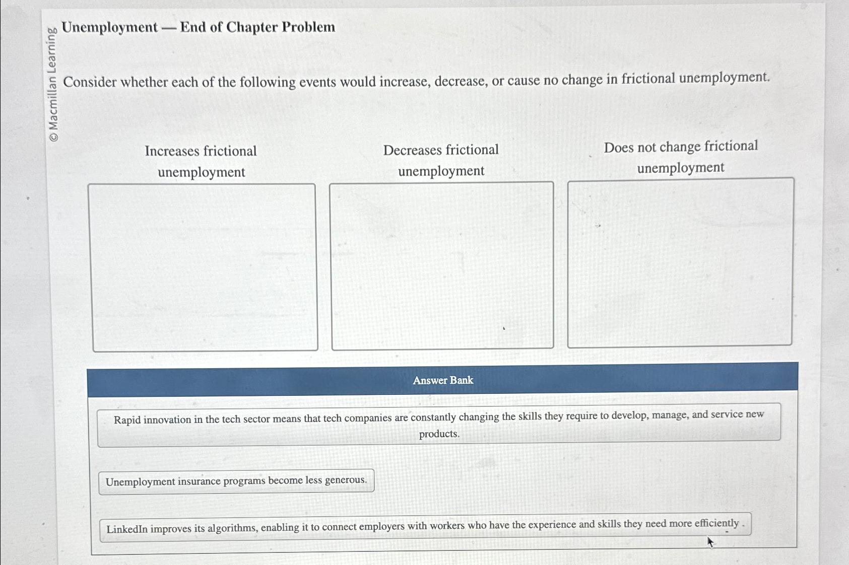 Solved Unemployment - ﻿End of Chapter ProblemConsider | Chegg.com