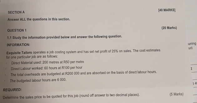 Solved SECTION A[40 ﻿MARKS]Answer ALL the questions in this | Chegg.com