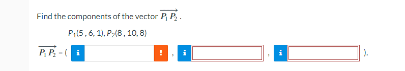 Solved Find the components of the vector | Chegg.com