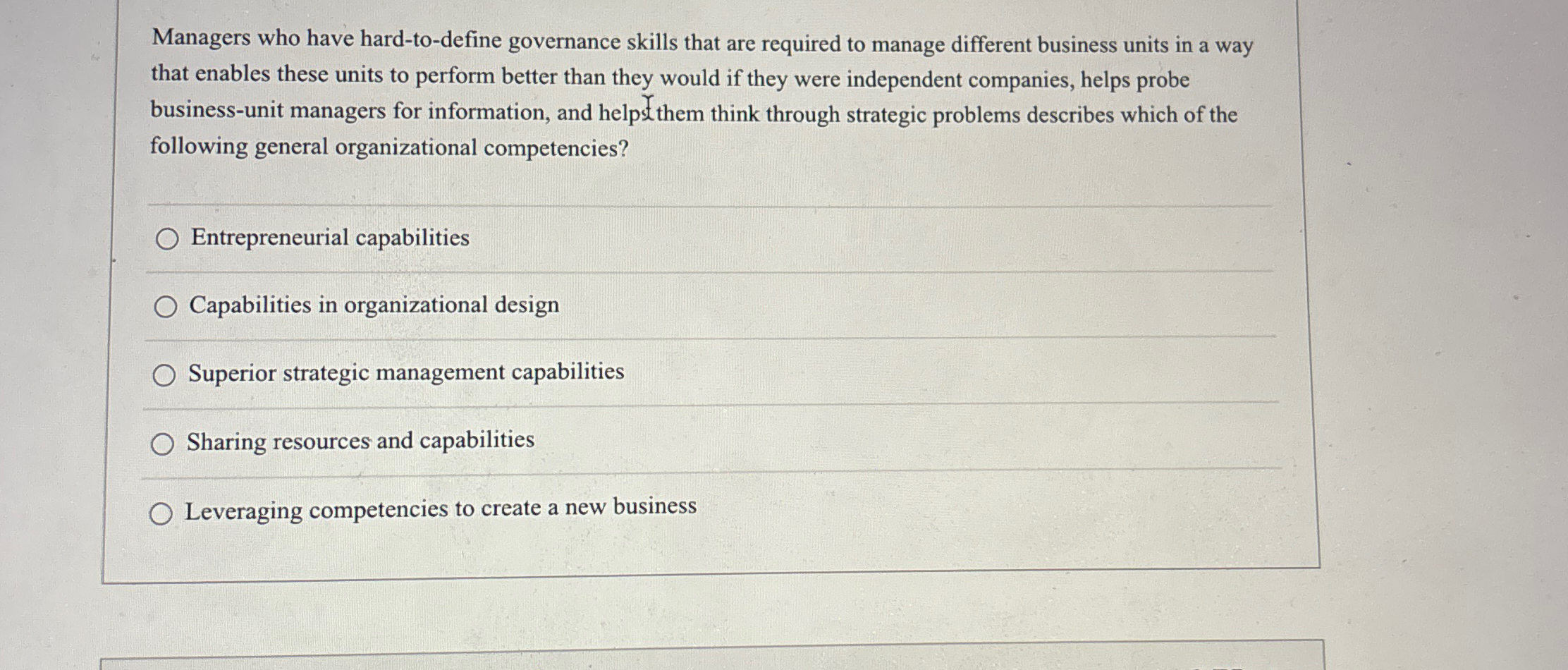 Solved Managers who have hard-to-define governance skills | Chegg.com