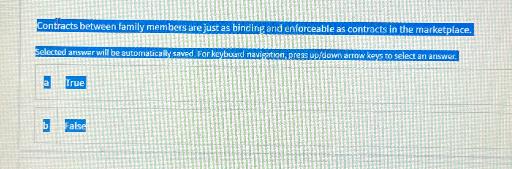 Solved Contracts between family members are just as binding | Chegg.com