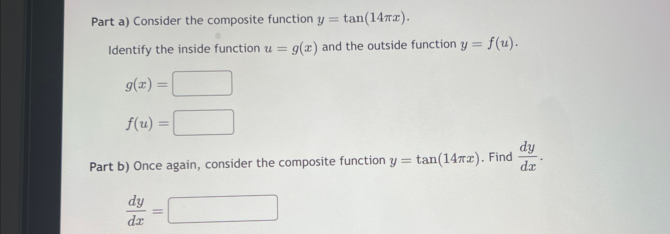 Solved Part a) ﻿Consider the composite function | Chegg.com