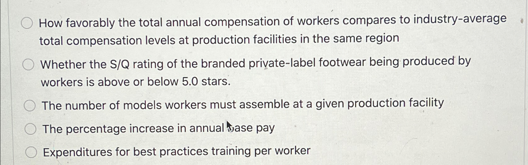 Solved How favorably the total annual compensation of | Chegg.com