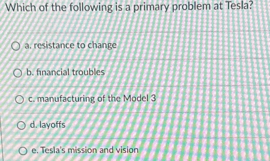 Solved Which of the following is a primary problem at | Chegg.com