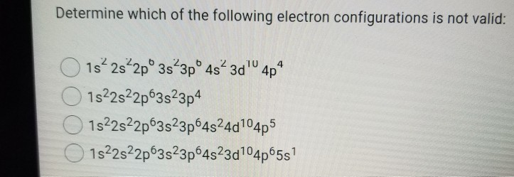 Solved Determine which of the following electron | Chegg.com
