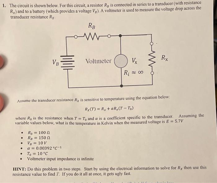 Solved 1. The circuit is shown below. For this circuit, a | Chegg.com