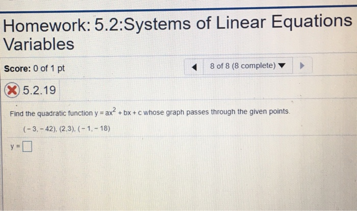 Solved Homework: 5.2:Systems of Linear Equations Variables | Chegg.com