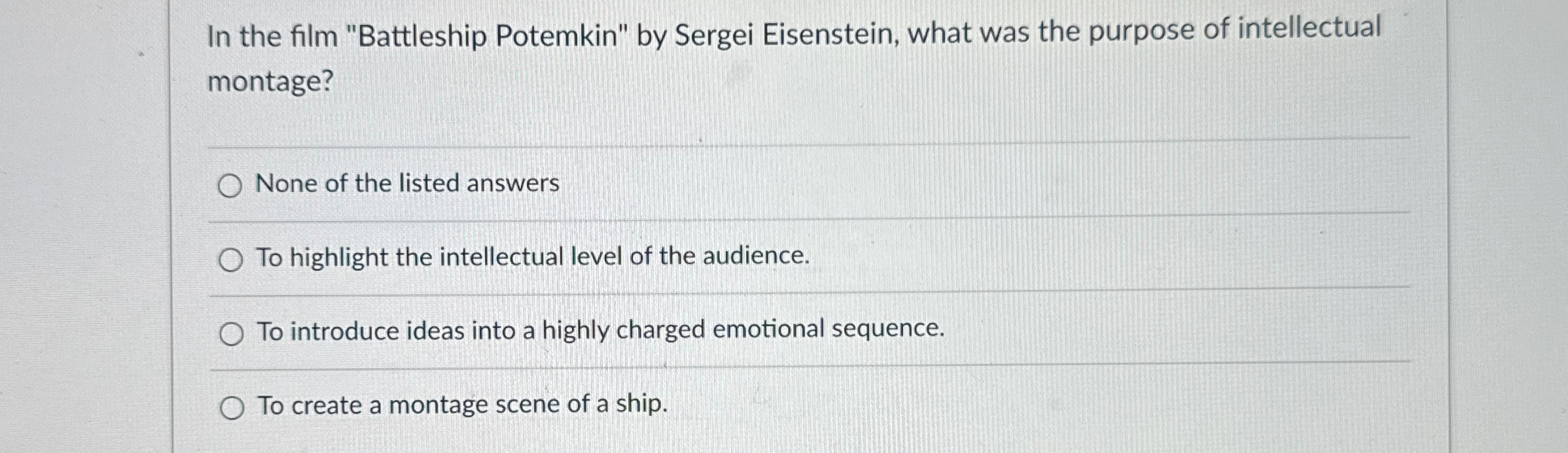Solved In the film "Battleship Potemkin" by Sergei | Chegg.com