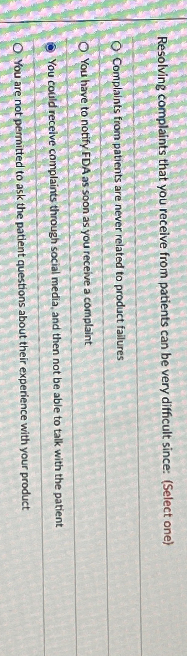 Solved Resolving complaints that you receive from patients | Chegg.com