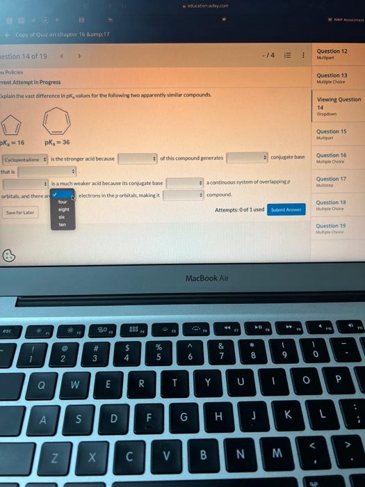 Explain the vast difference in pk, values for the | Chegg.com