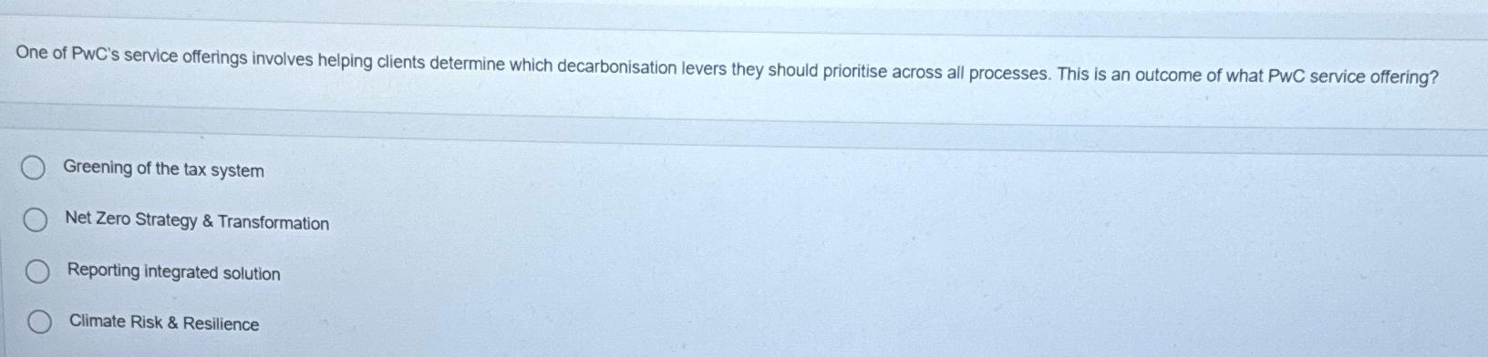 Solved One of PwC's service offerings involves helping | Chegg.com