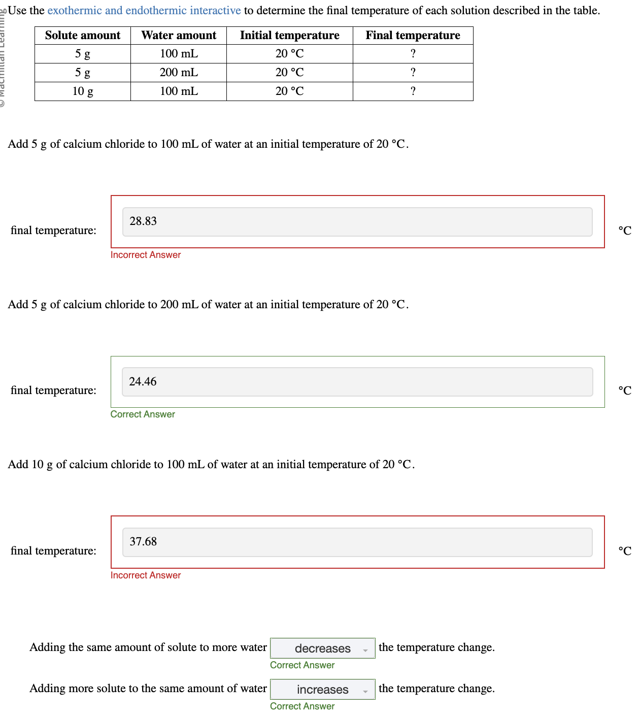 Solved Use the exothermic and endothermic interactive to | Chegg.com