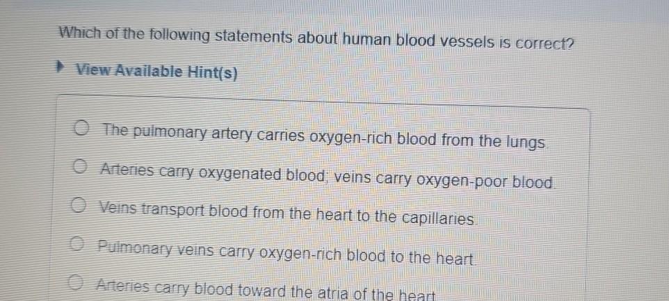 Solved Which of the following statements about human blood | Chegg.com
