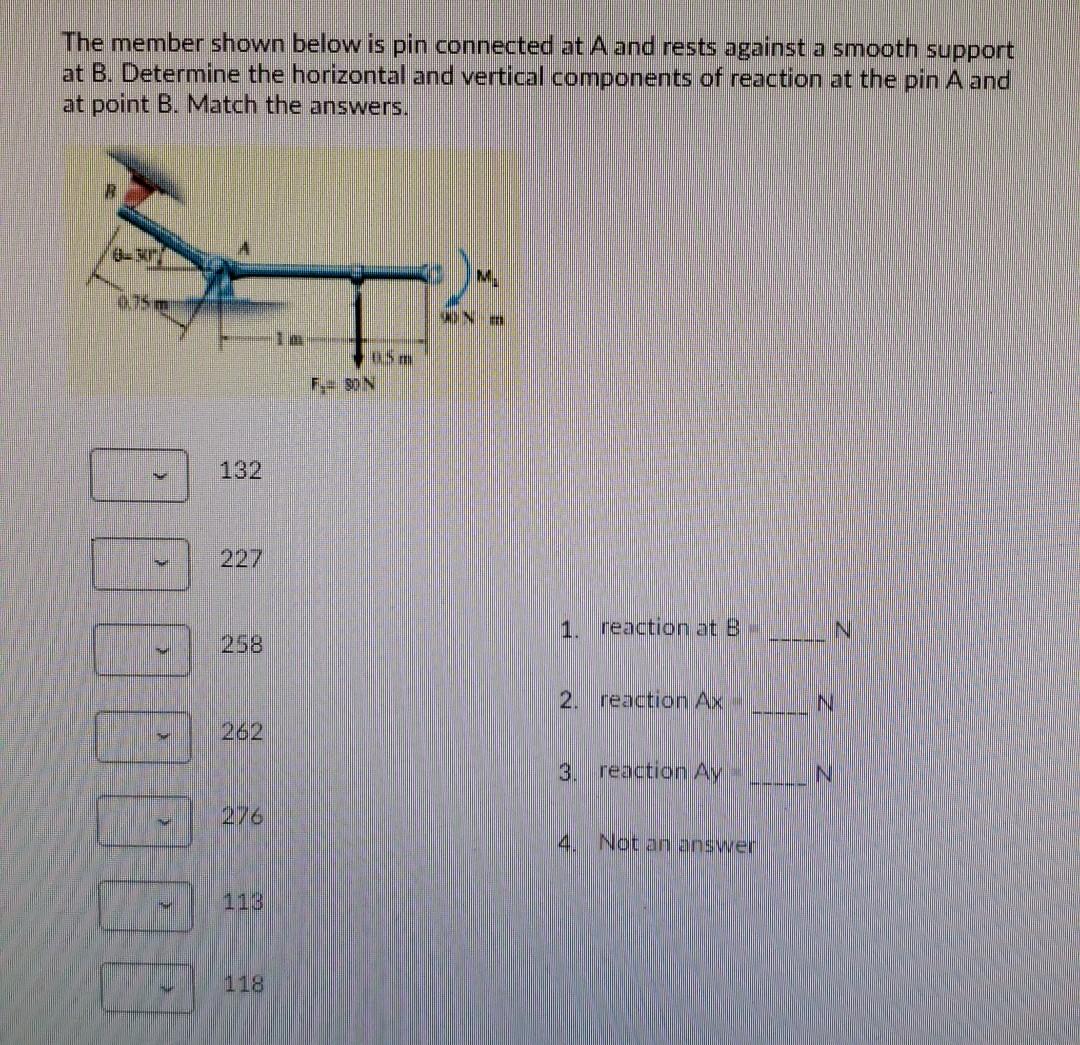 Solved The member shown below is pin connected at A and | Chegg.com
