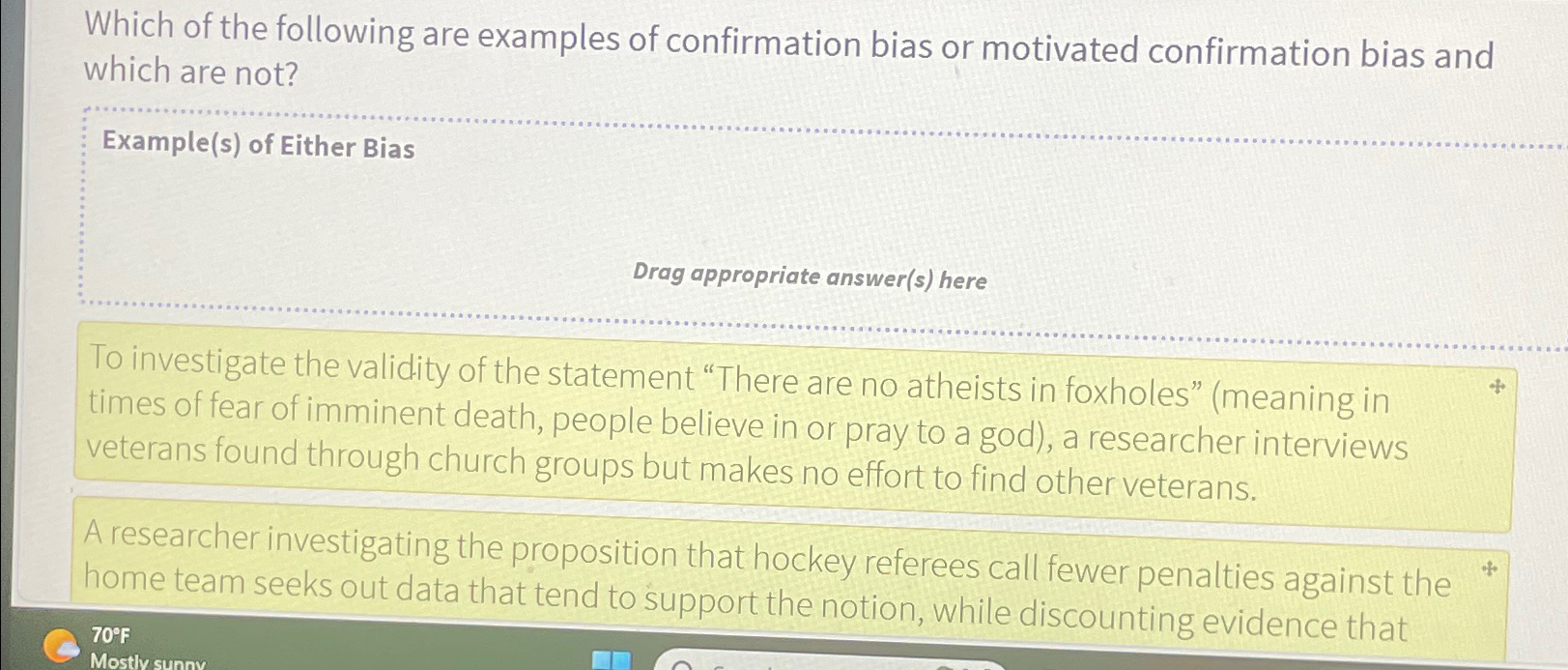 Solved Which of the following are examples of confirmation | Chegg.com