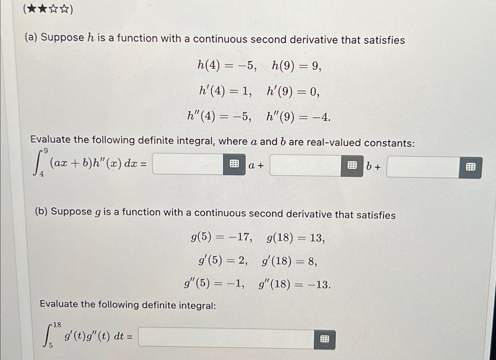 Solved (a) ﻿Suppose h ﻿is a function with a continuous | Chegg.com