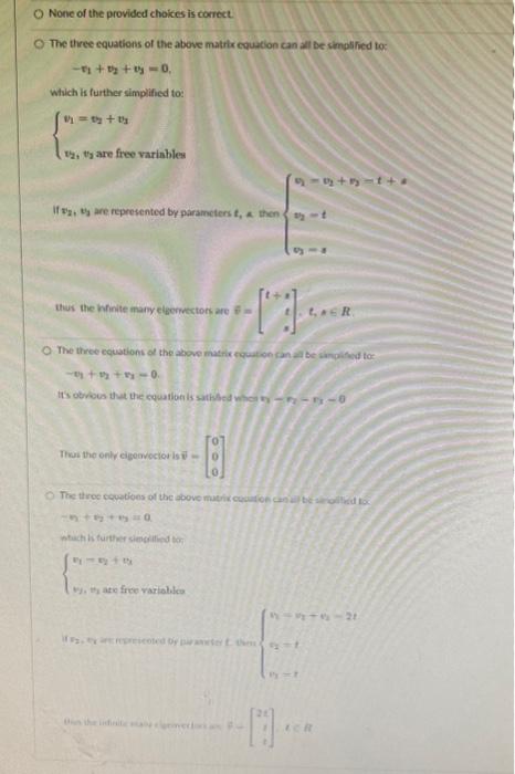 Solved \\( \\lambda=1 \\) is an eigenvalue of matrix \\( | Chegg.com