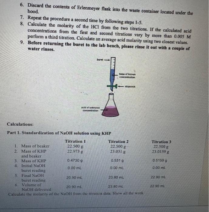 Solved Part . Standardization of NaOH solution using KHP | Chegg.com