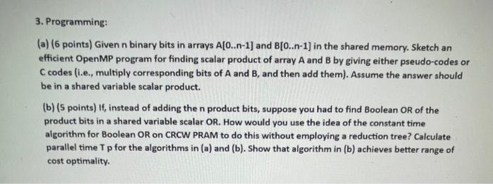 Solved 3. Programming: (a) (6 points) Given n binary bits in | Chegg.com