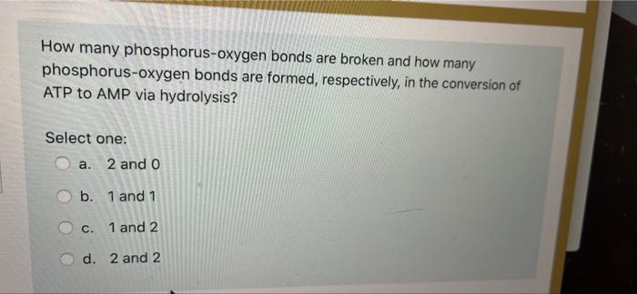 Solved How many phosphorus-oxygen bonds are broken and how | Chegg.com