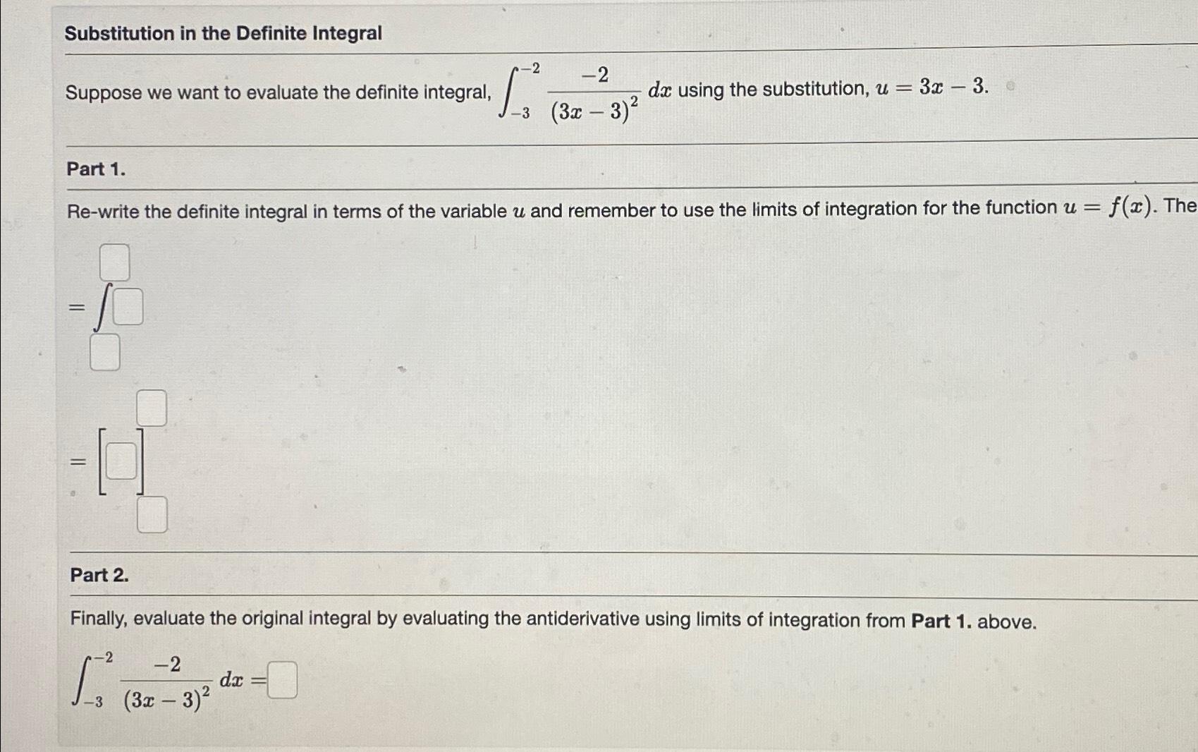 Solved 10.19 ﻿ Substitution in the Definite IntegralSuppose | Chegg.com
