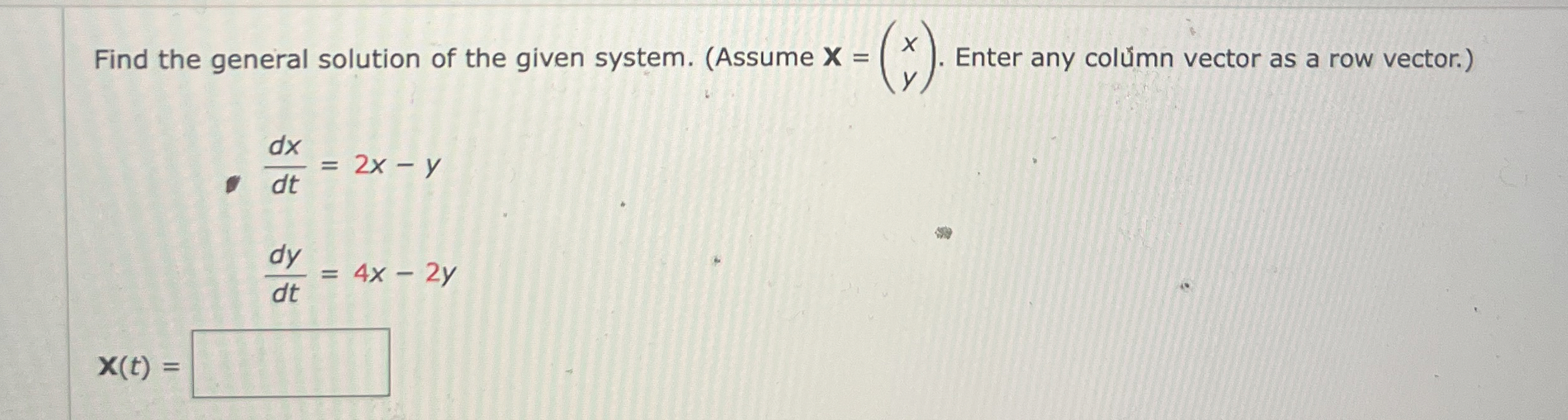 Solved Find the general solution of the given system. | Chegg.com