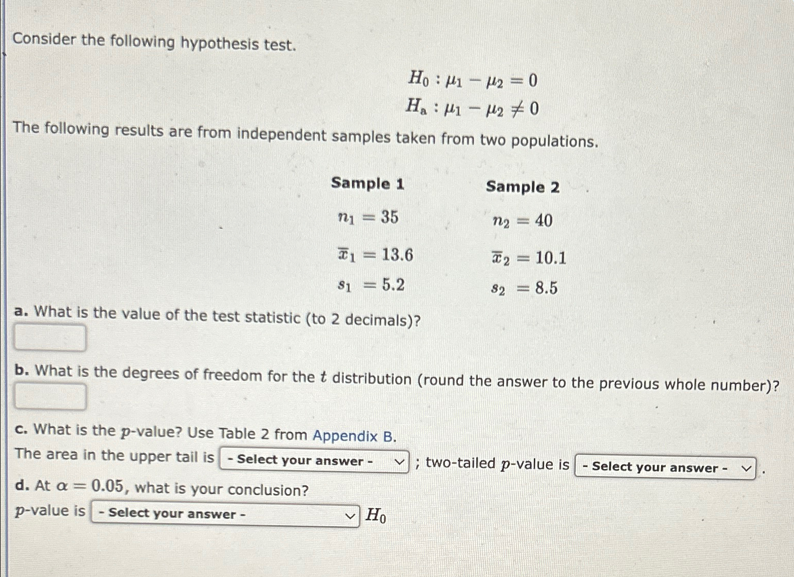 Solved Consider the following hypothesis | Chegg.com