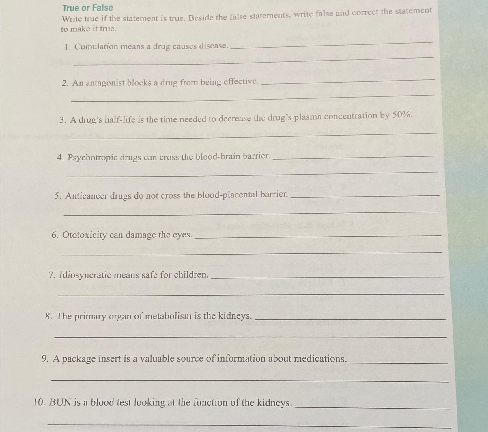 Solved True or FalseWrite true if the statement is true. | Chegg.com