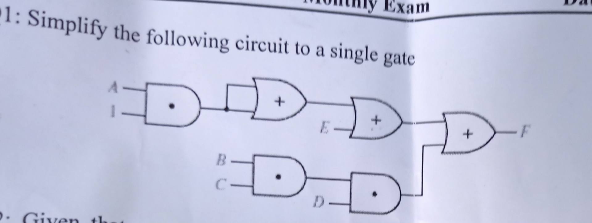 Solved Simplify the following circuit to a single gate | Chegg.com