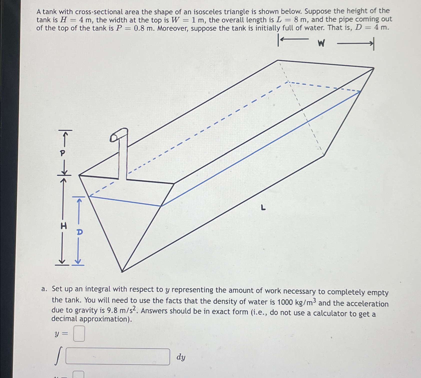 Solved A tank with cross-sectional area the shape of an | Chegg.com