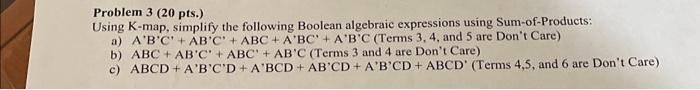 Solved do each part a through c make k maps and then | Chegg.com