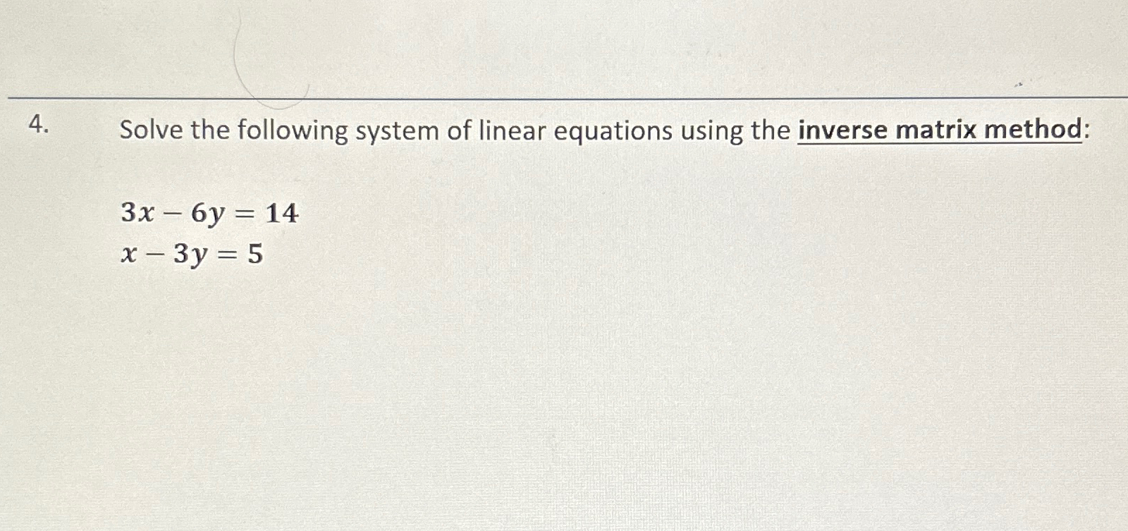 Solved Solve the following system of linear equations using | Chegg.com
