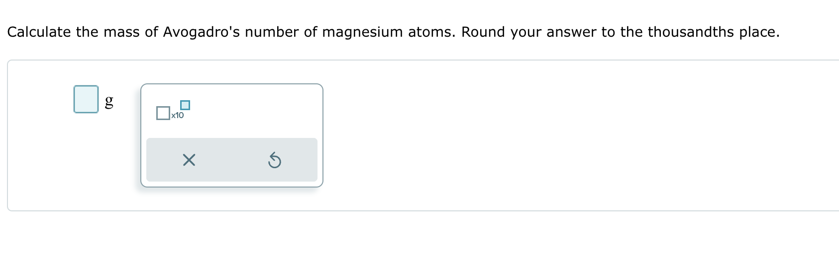 Solved Calculate the mass of Avogadro's number of magnesium | Chegg.com
