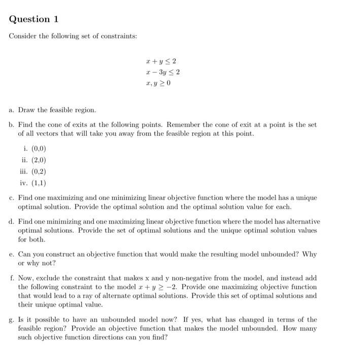 Solved Consider the following set of constraints: | Chegg.com