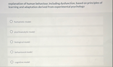 Solved explanation of human behaviour, including | Chegg.com