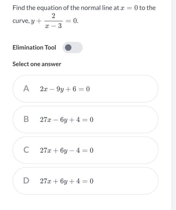 Solved Find the equation of the normal line at x=0 to the | Chegg.com