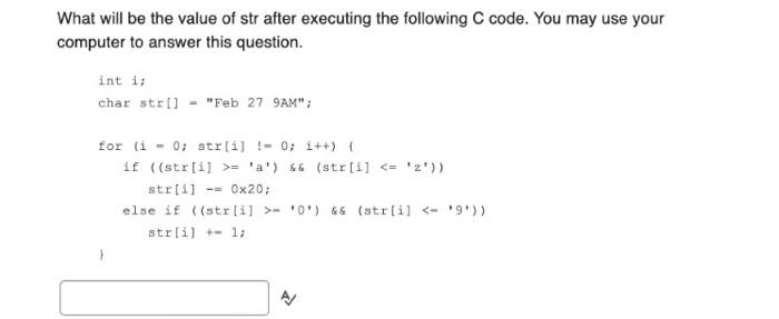 Solved What will be the value of str after executing the | Chegg.com