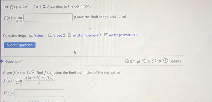 Solved If f(x)=4x2−3x+2, find f′(−1). Use this to find the | Chegg.com