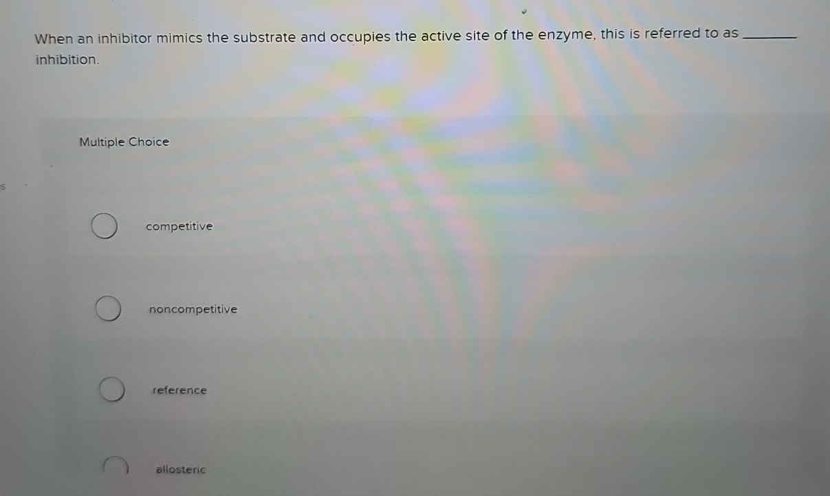 Solved When an inhibitor mimics the substrate and occupies | Chegg.com
